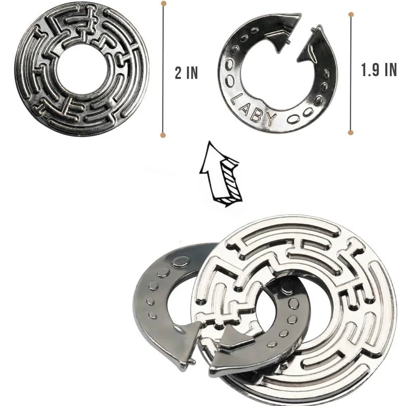 Metal Puzzle Brain Teaser IQ Test Toys Educational Mind Games Adults C ...